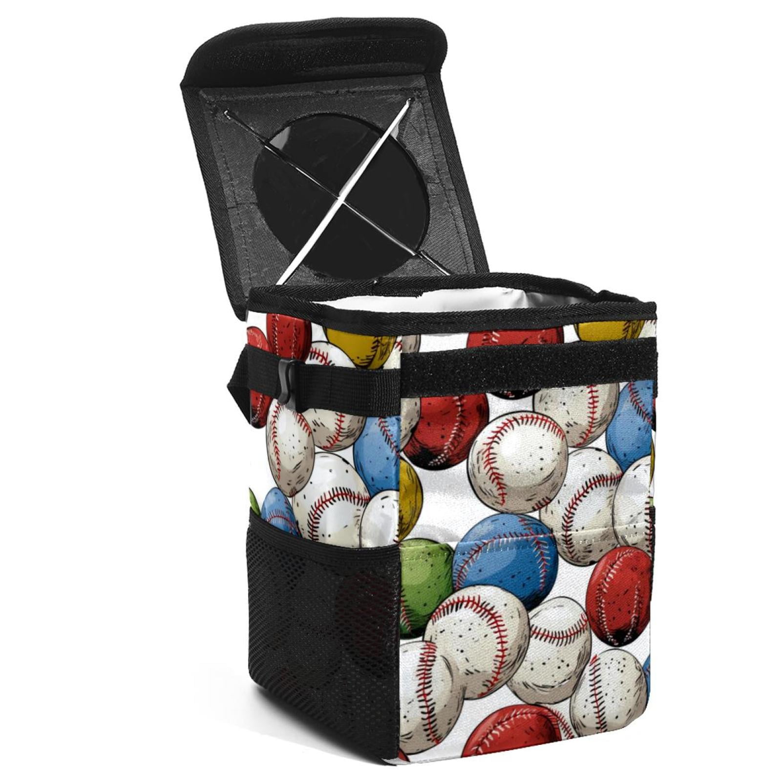 Baseball Foldable Mini Trash Can for Car with Lid, Leak-proof Hanging ...