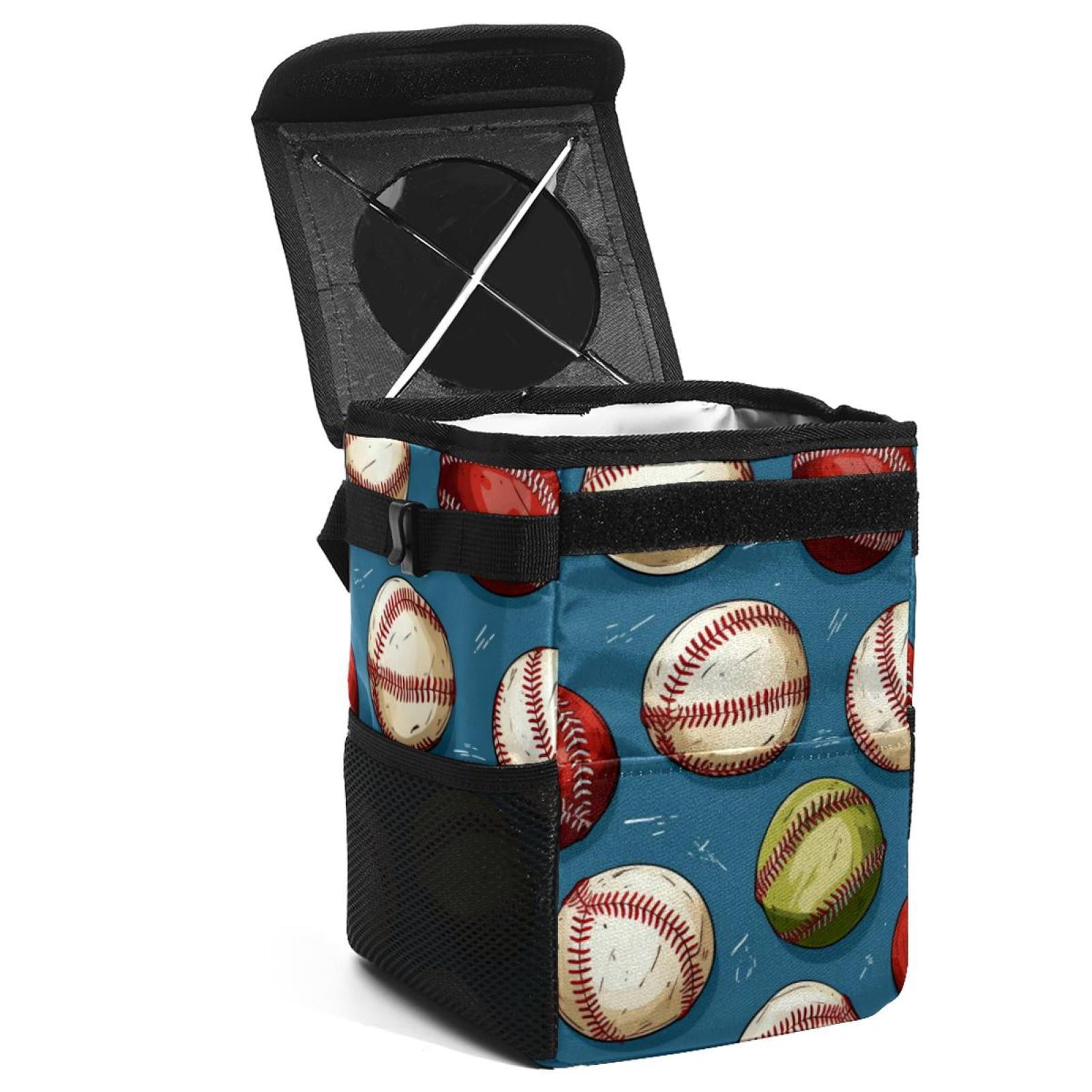Baseball Foldable Mini Trash Can for Car with Lid, Leak-proof Hanging ...