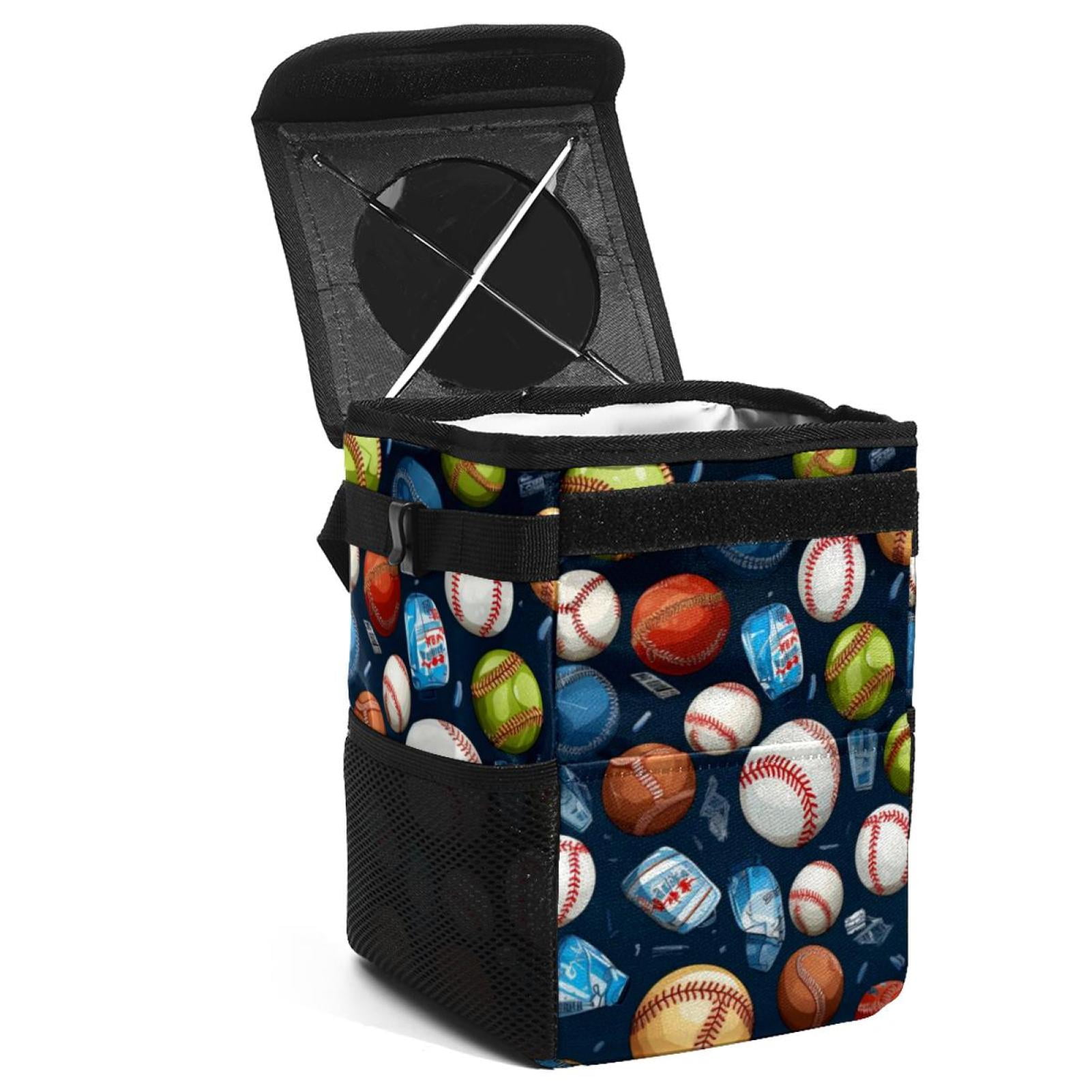 Baseball Foldable, with Lid, Leak-Proof, Hanging Storage Bag Car Trash ...