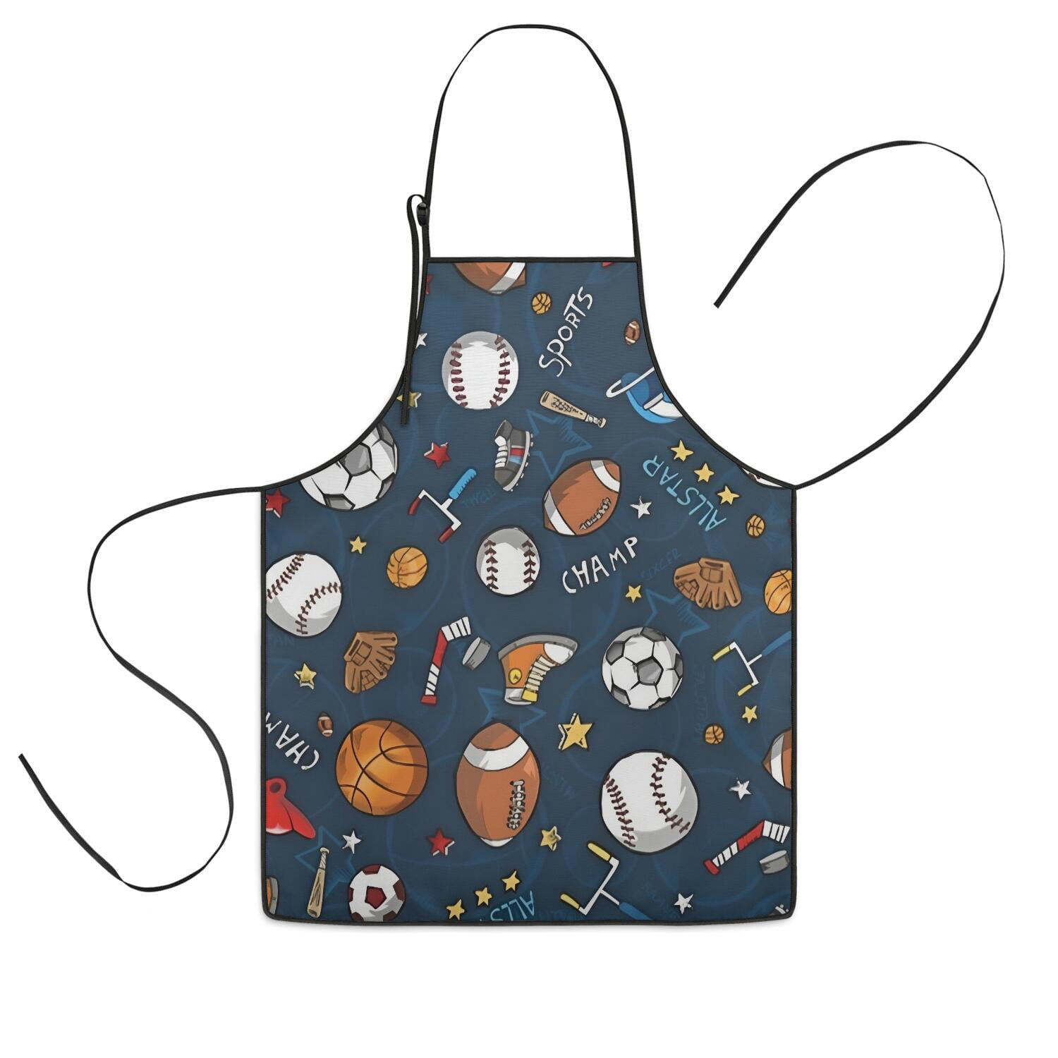 Baseball Football Kids Aprons for Girls and Boys,Adjustable Neck Strap ...