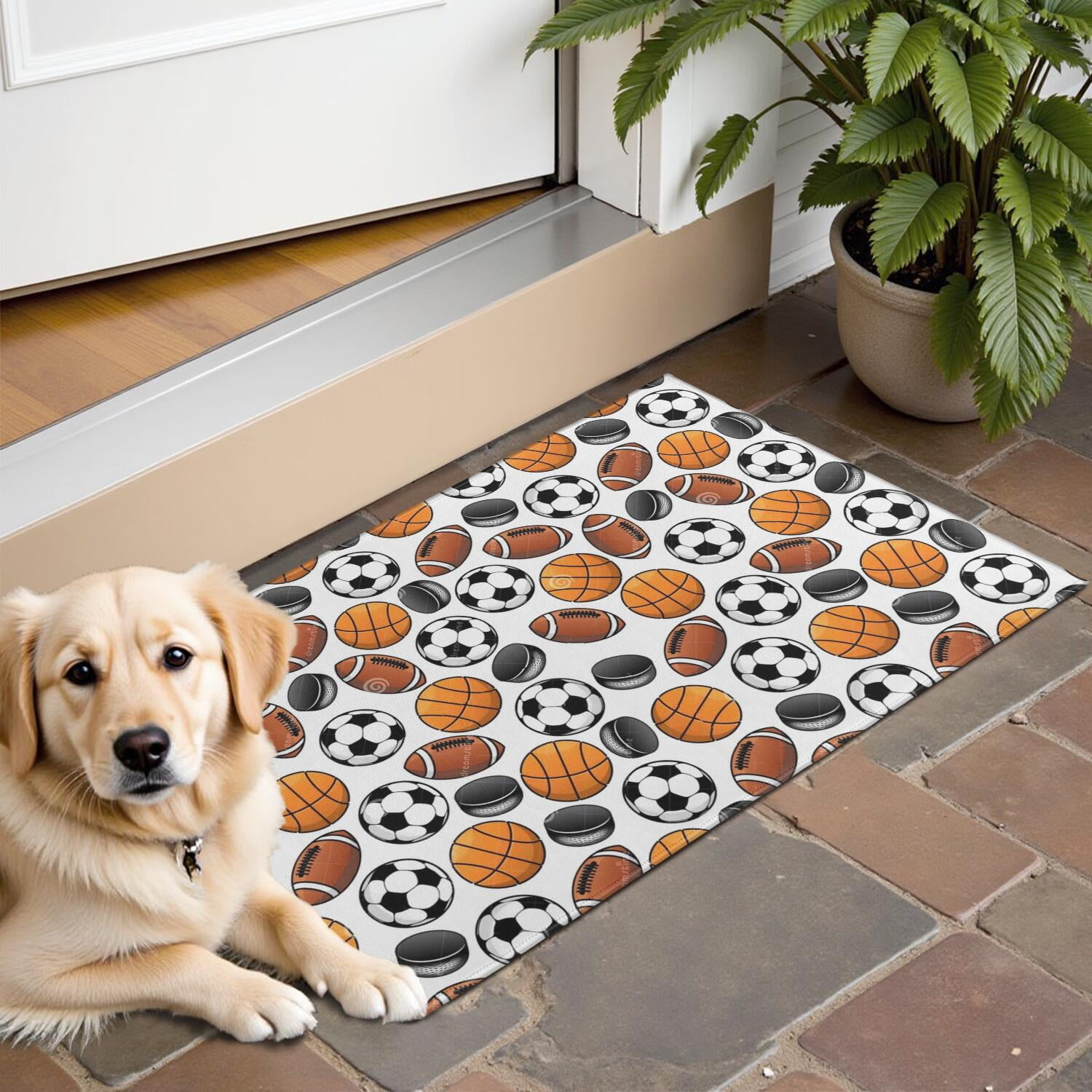 Baseball Football Pattern Door Rugs,Washable Non Slip Door Mats Indoor ...