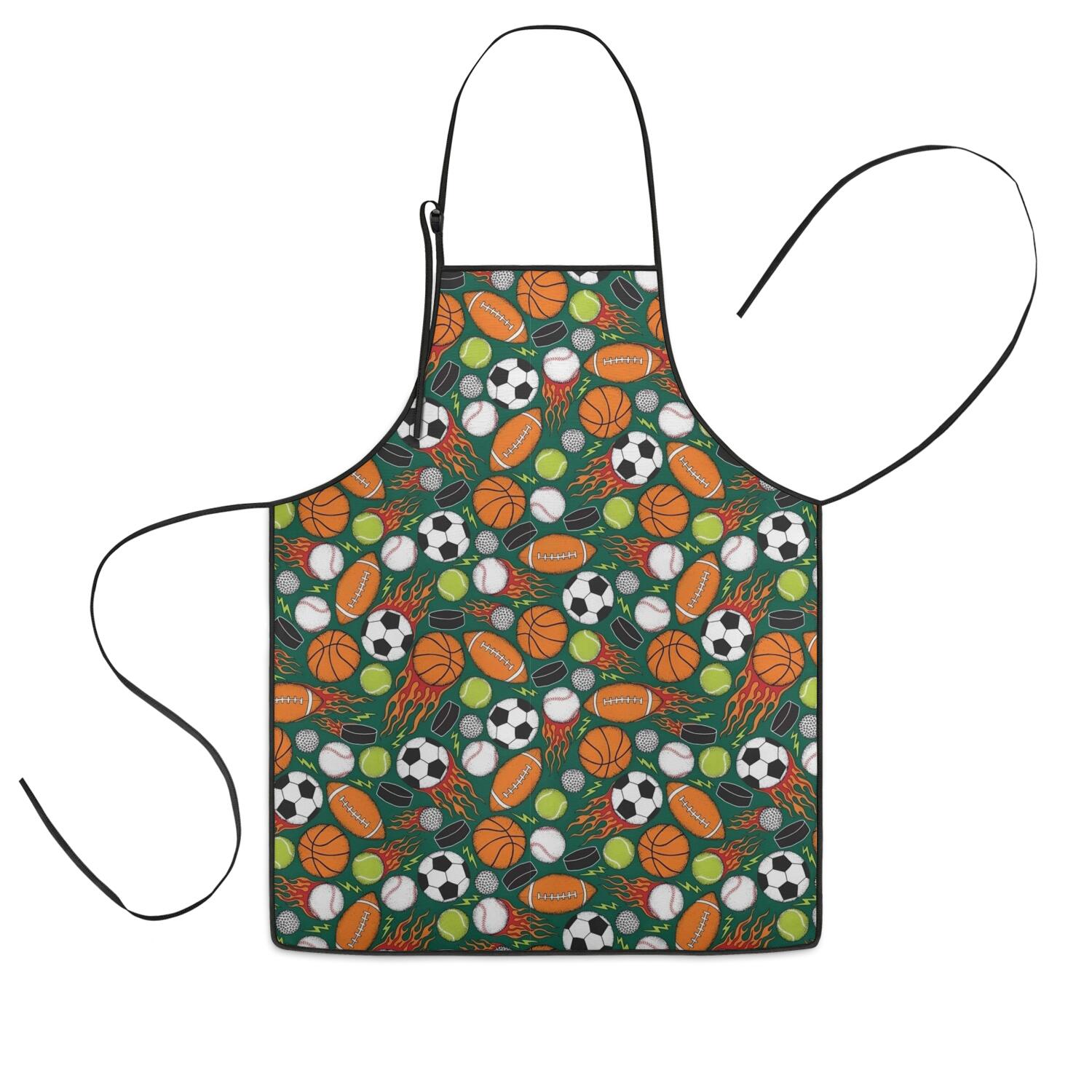 Baseball Football Pattern Kids Aprons for Girls and Boys,Adjustable ...