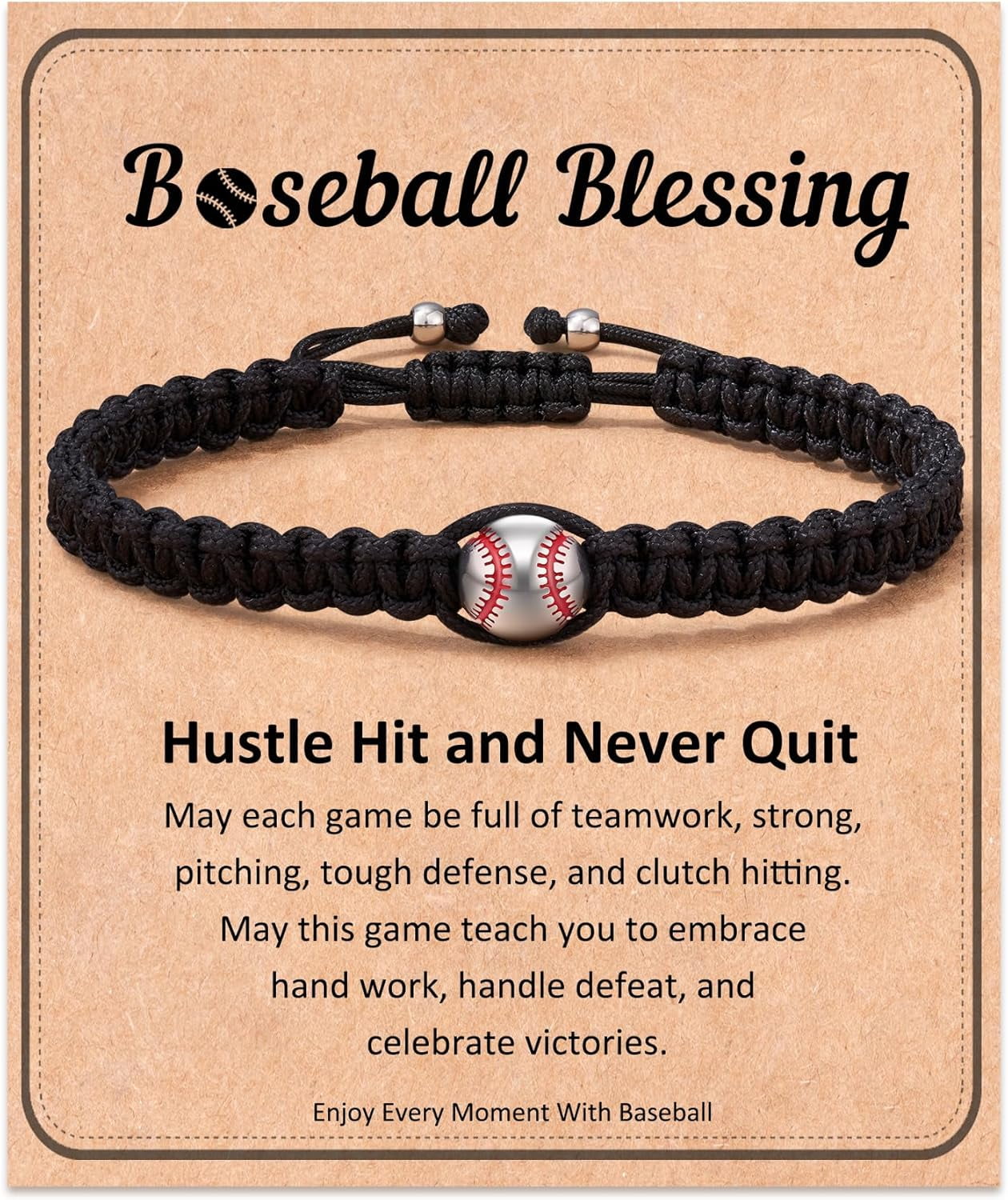 Baseball Football Soccer Gifts, Adjustable Braided Baseball Bracelets ...