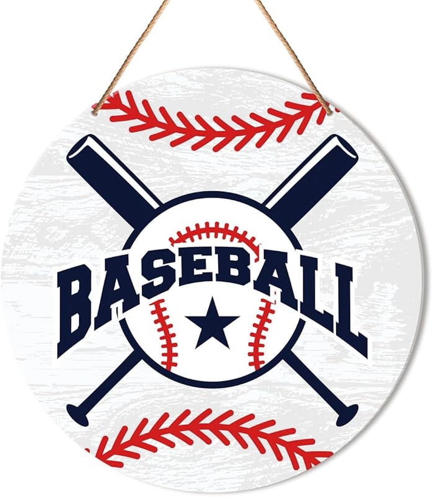 Baseball Front Door Sign, Baseball Hanging Sign Decor Sport Wall ...