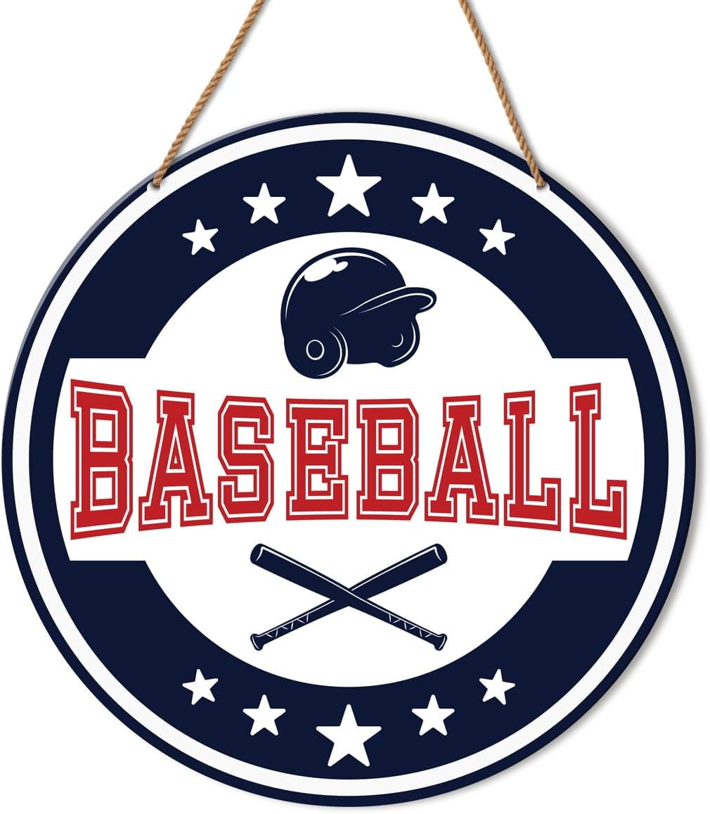 Baseball Front Door Sign Decor, Baseball Sign Decor for Boys Room Porch ...