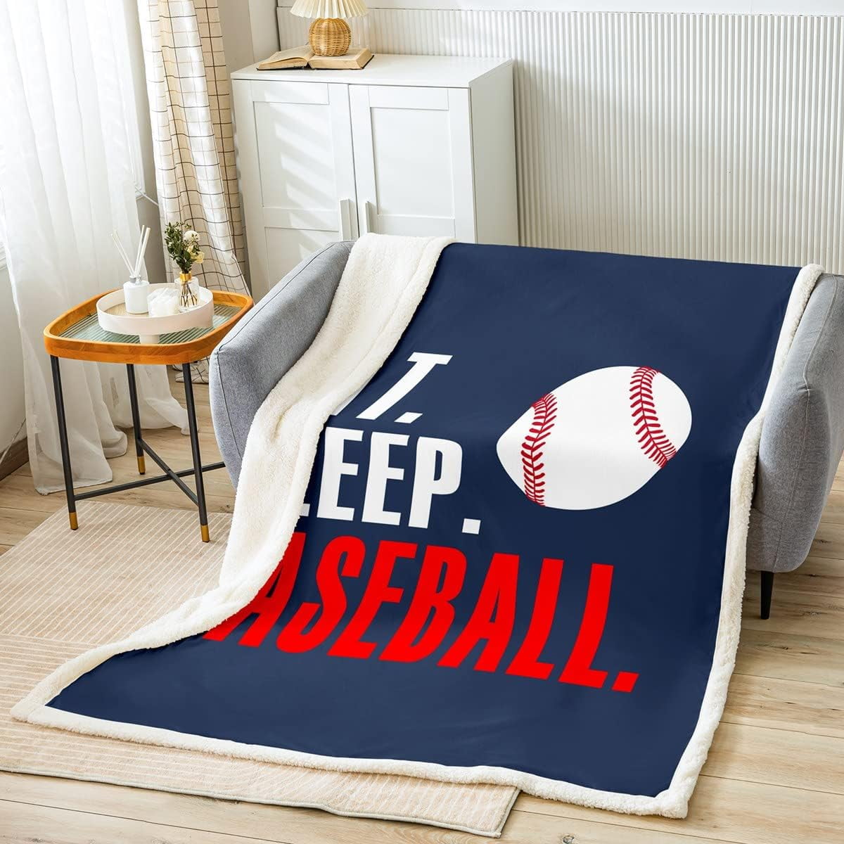 Baseball Fuzzy Blanket 3D Ball Sports Fleece Throw Blanket for Bed Sofa ...