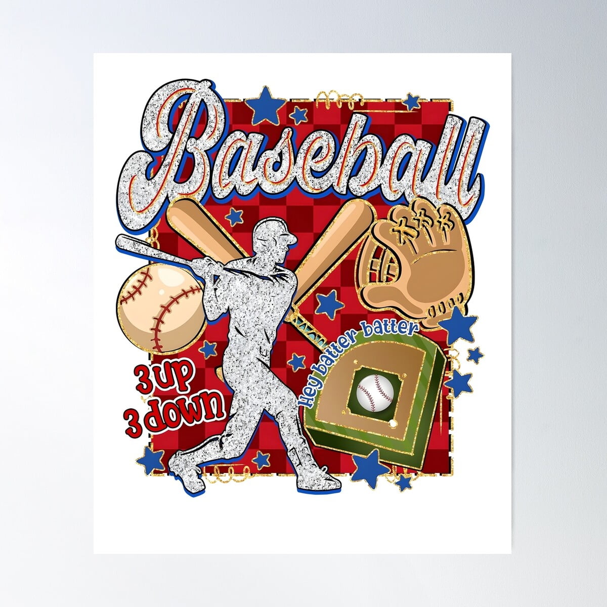 Baseball, Game Day Baseball, Preppy Baseball Poster Wall Art, Modern ...