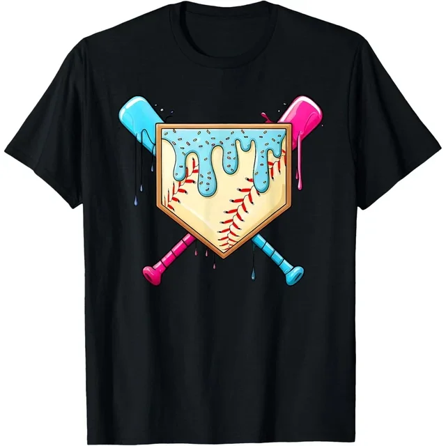 Baseball Game Day Home Plate Ice Cream Drip With Sprinkles T-Shirt ...