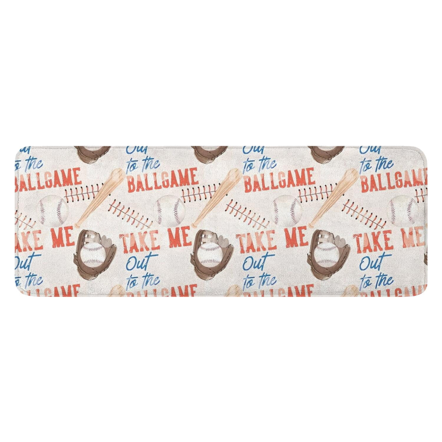 Baseball Game Pattern Kitchen Rug Mat,Kitchen Runner Rugs Non Skid ...