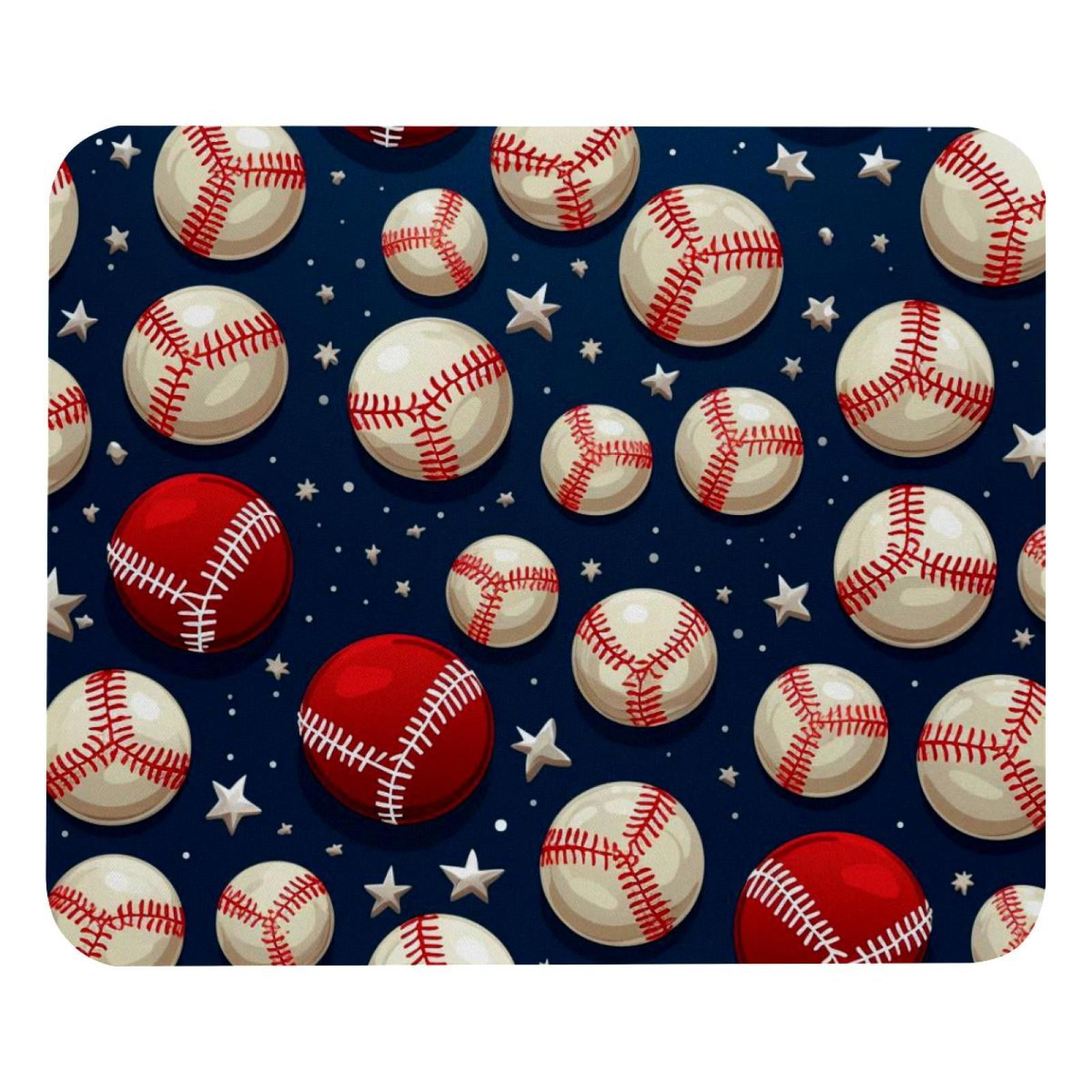 Baseball Gaming Mouse Pad Desk Mat, Square 8.3x9.8 Inch Non-Slip Rubber ...