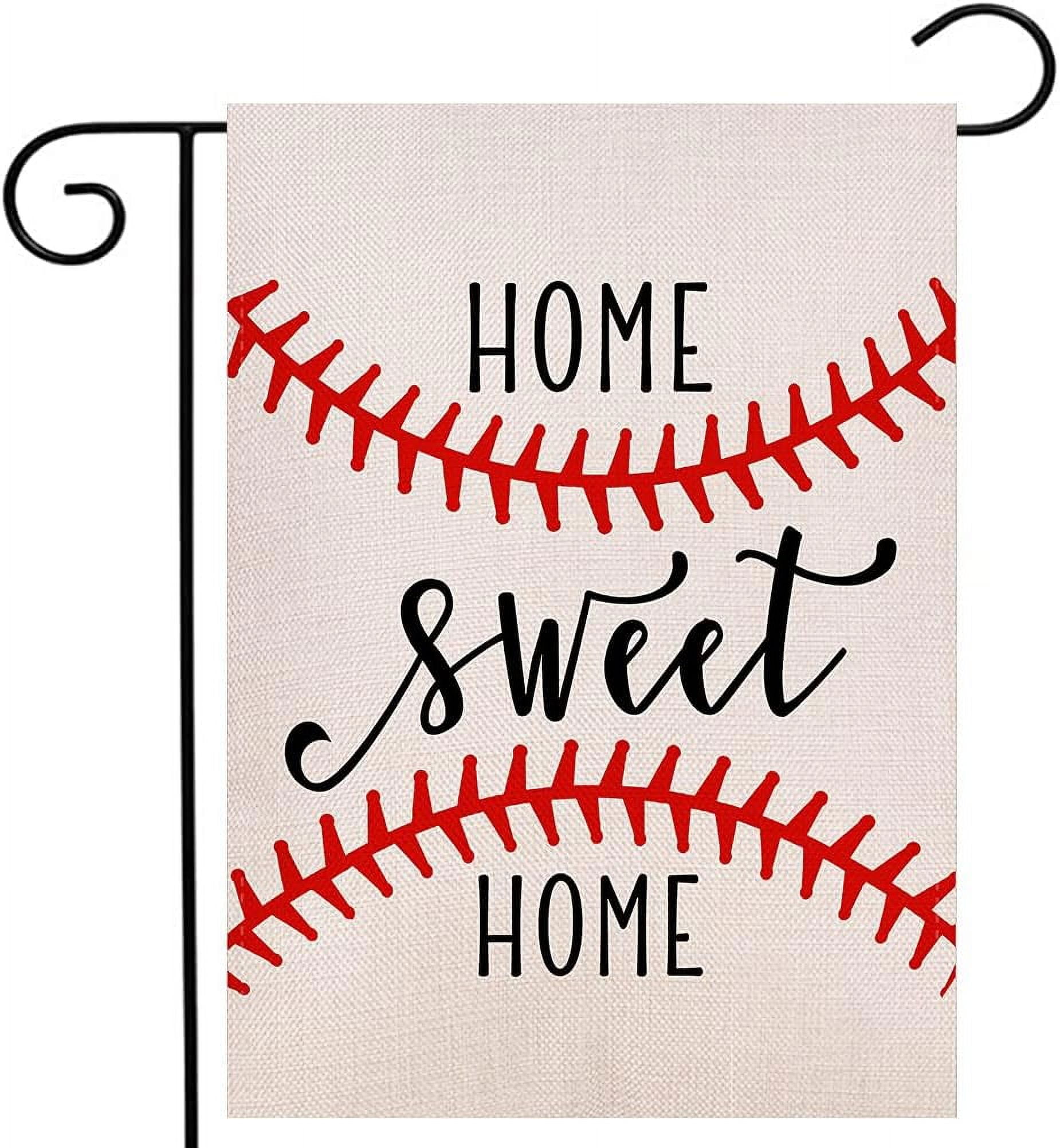 Baseball Garden Flag 12x18 inch Vertical Double Sided Home Sweet Home ...
