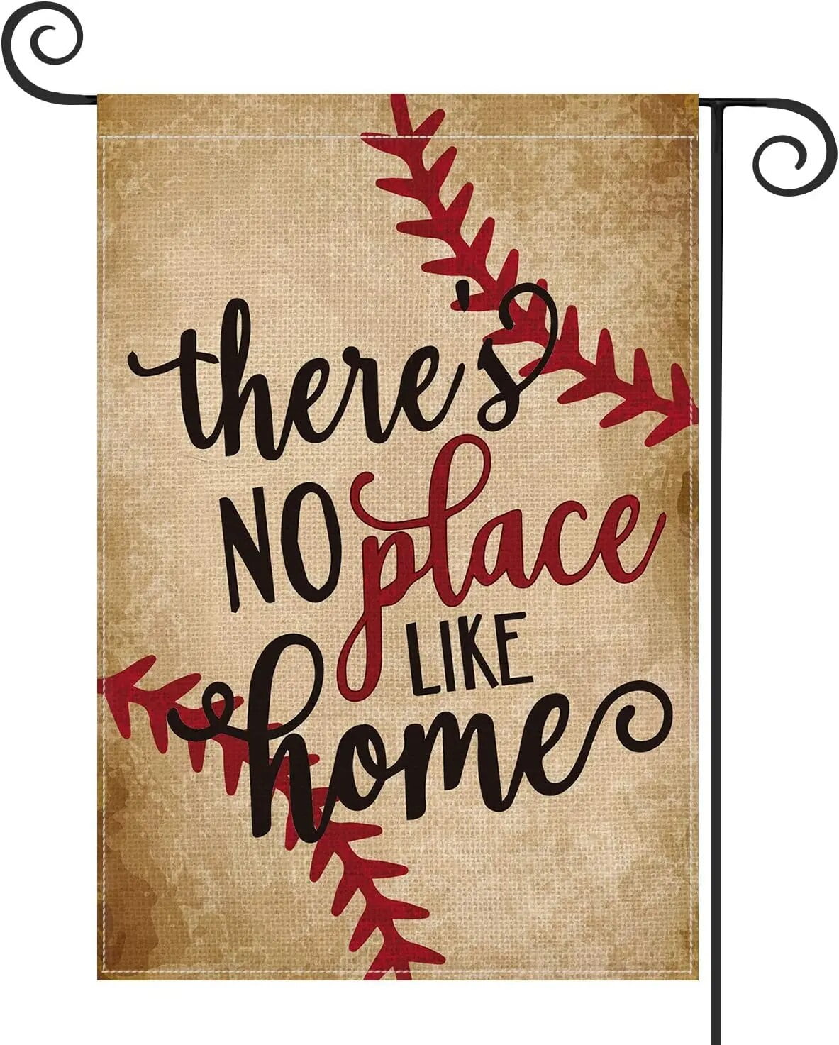 Baseball Garden Flag Vertical Double Sided There's No Place Like Home ...