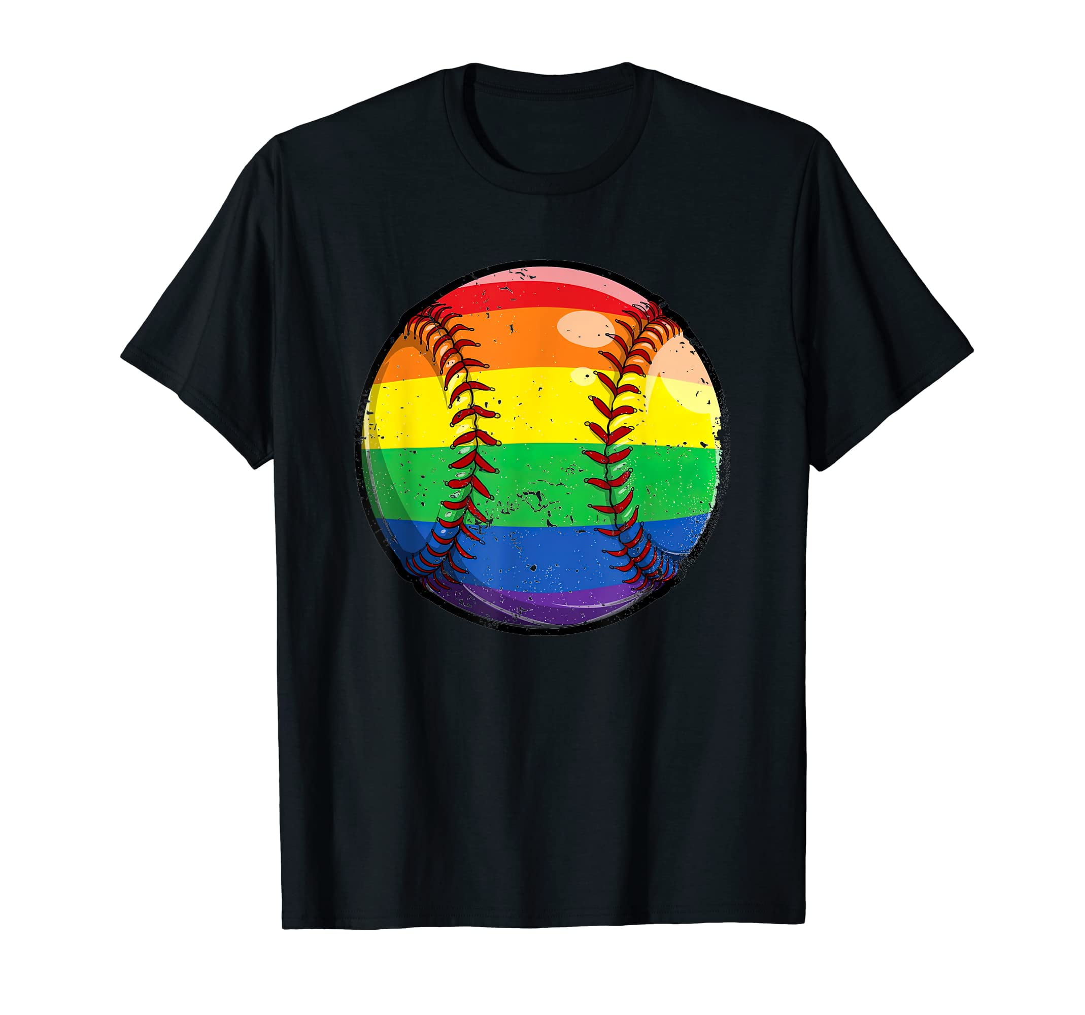 Baseball Gay Pride LGBT Rainbow Flag LGBTQ Sports Lover T-Shirt ...