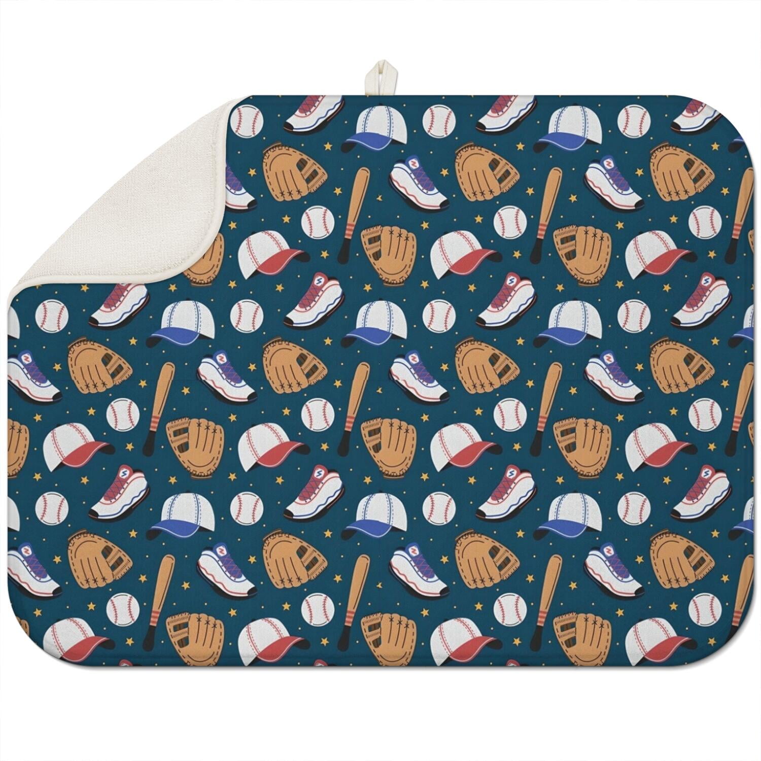 Baseball Gear Pattern Dish Drying Mat for Kitchen 1 Pack, Ultra ...
