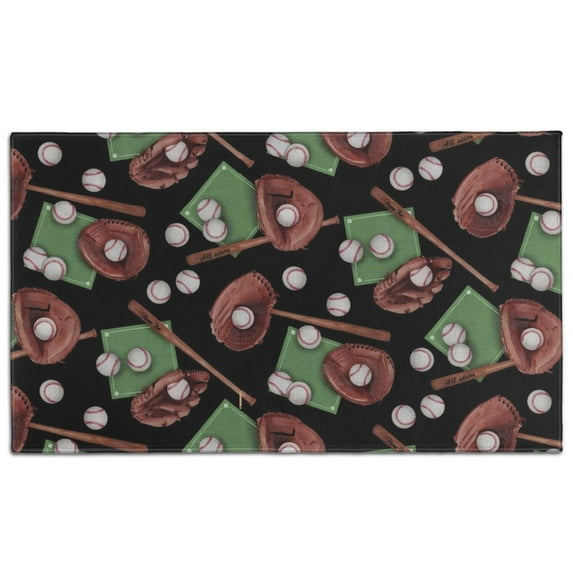 Baseball Gear Pattern Door Rugs,Washable Non Slip Door Mats Indoor ...