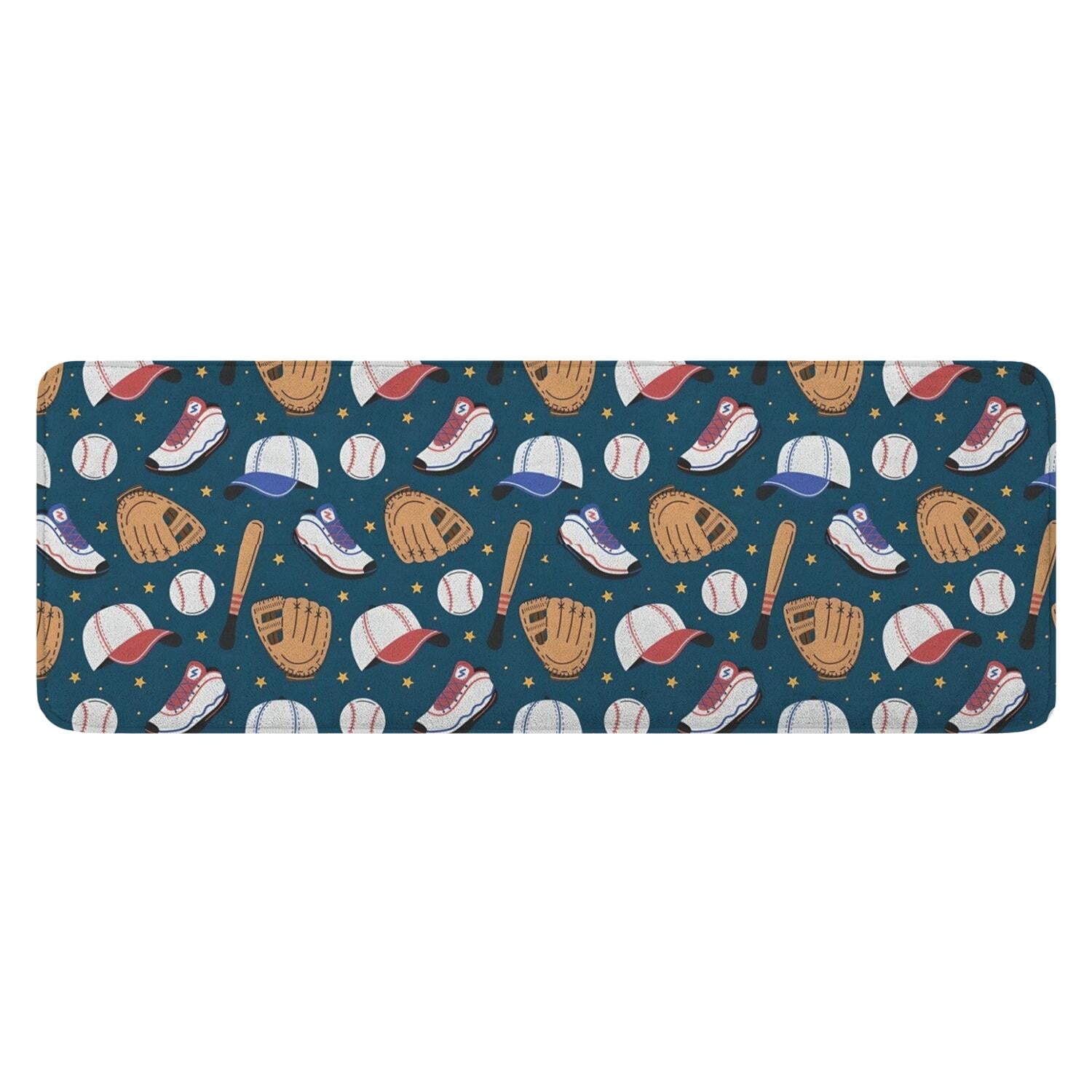 Baseball Gear Pattern Kitchen Rug Mat,Kitchen Runner Rugs Non Skid ...