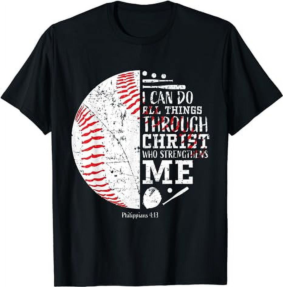 Baseball Gifts Teen Boys Men Kids Christian Religious Verse T-Shirt ...