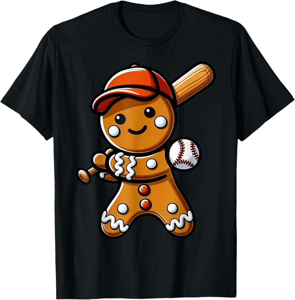 Baseball Gingerbread Man Baseball T-Shirt - Walmart.com