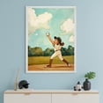Baseball Girl Vintage Style Wall Art Retro Sports Nursery Decor ...