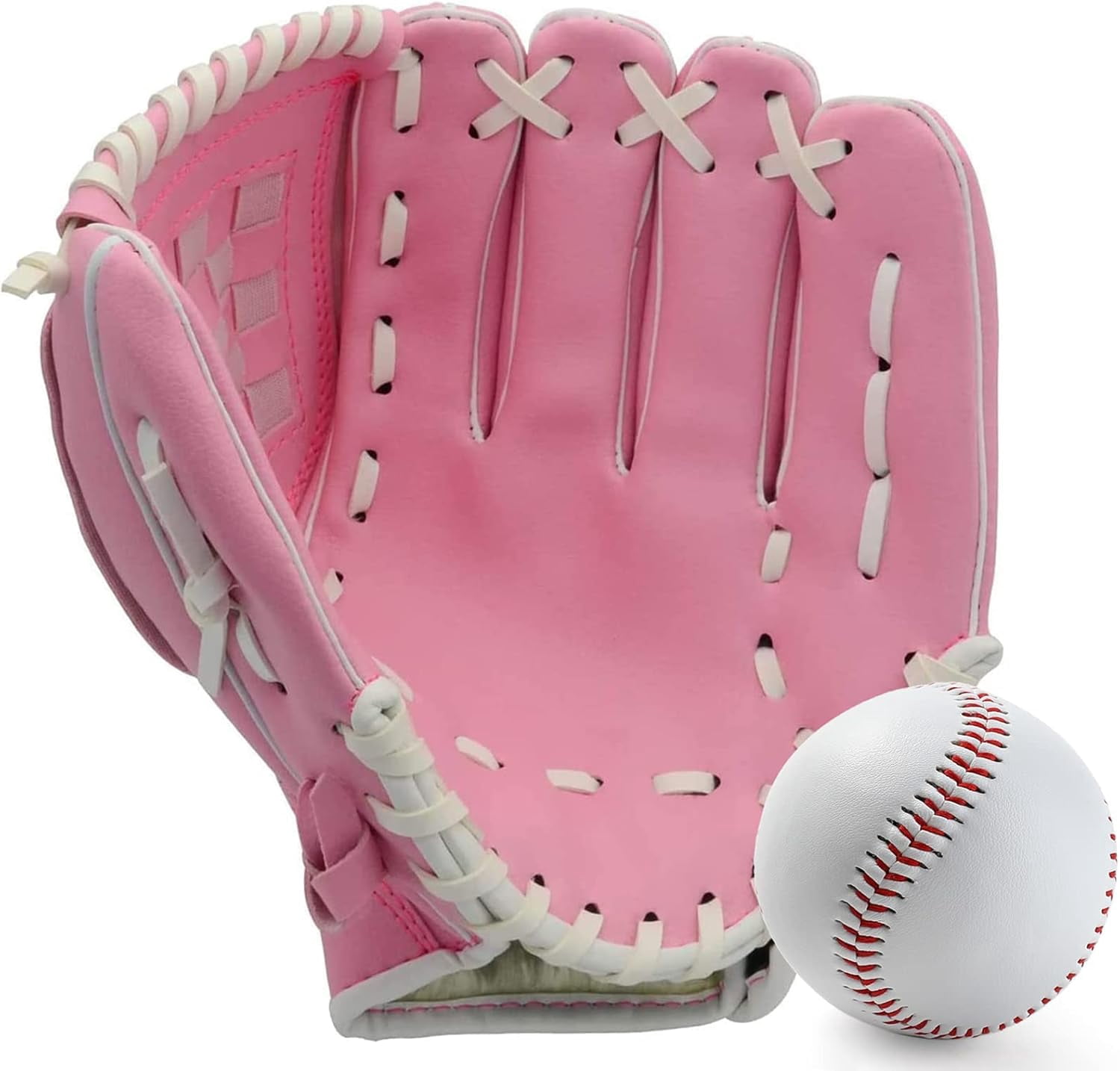 Baseball Glove,Baseball Softball Mitt with Ball for Youth Adults ...