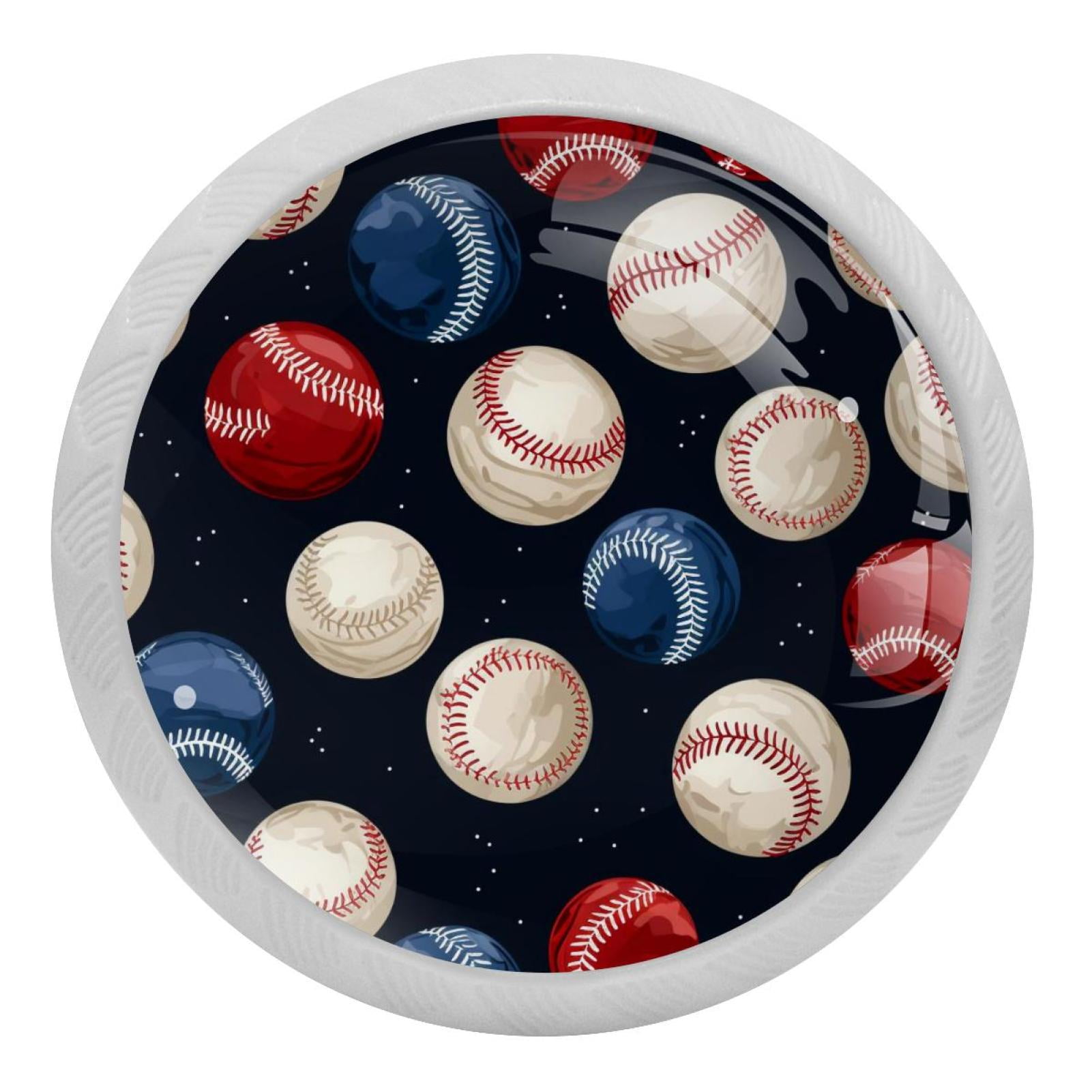 Baseball Glow-in-the-Dark Cabinet Knobs: Fluorescent Drawer Pulls (4 ...