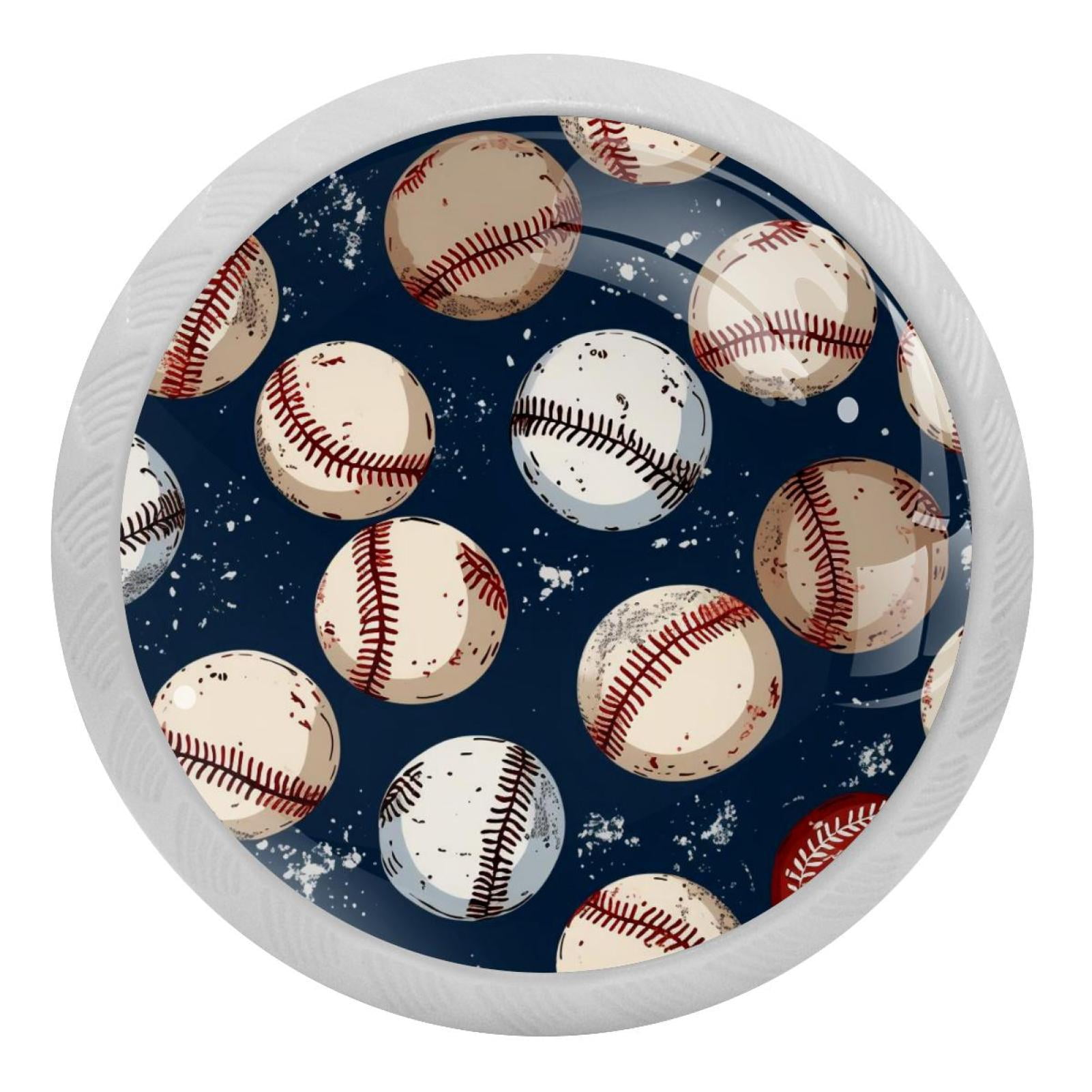 Baseball Glow-in-the-Dark Cabinet Knobs: Fluorescent Drawer Pulls (4 ...