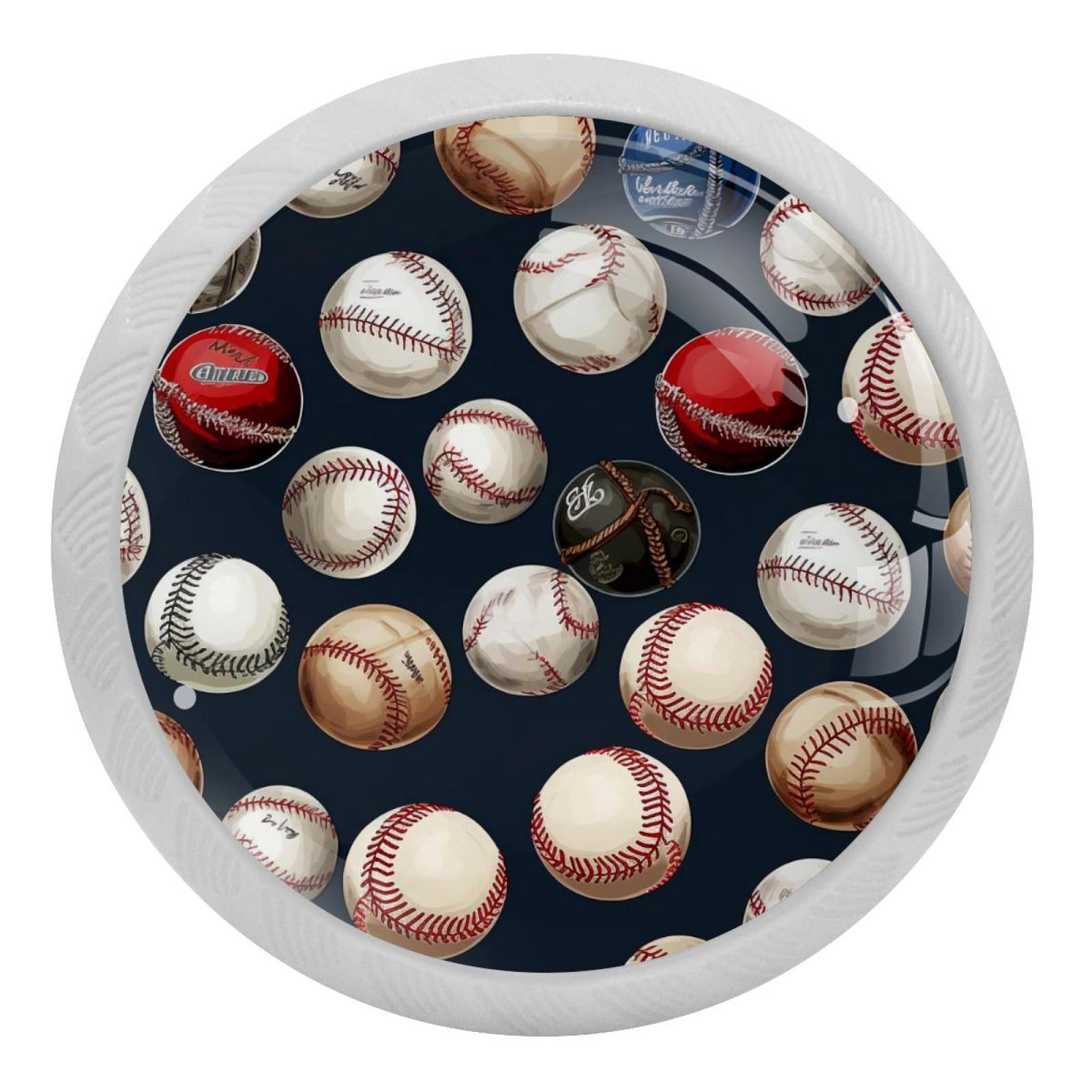 Baseball Glow-in-the-Dark Round Cabinet Knobs - Fluorescent Drawer ...