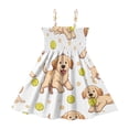 Baseball Golden Retriever Pattern Girls' Casual Dresses 2Y-8Y ...