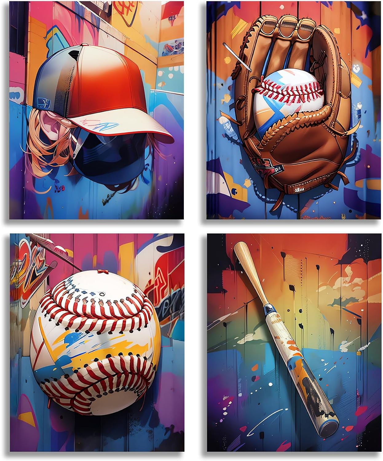 Baseball Graffiti Art Canvas Prints - Inspirational Sports Posters for ...