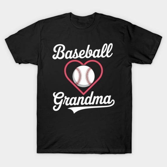 Baseball Grandma Baseball Heart Simple Elegant Love Symbol Art Unisex T ...