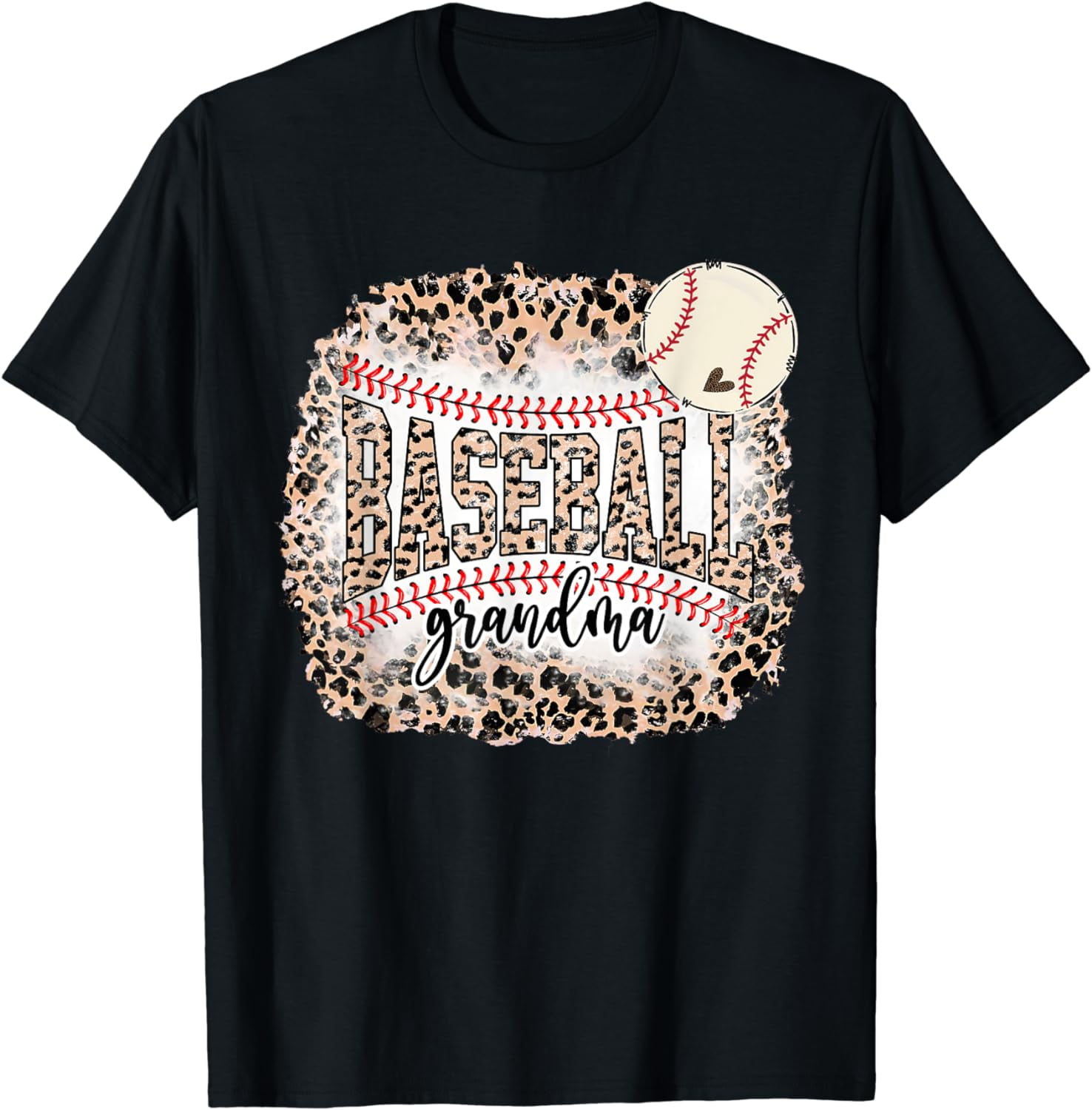 Baseball Grandma From Grandson Leopard Softball Mother's Day T-Shirt ...