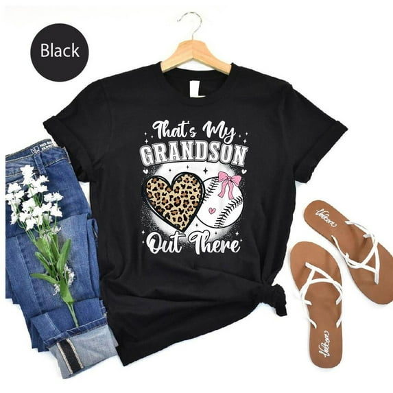 Baseball Grandma Shirt: Leopard Heart Nana Tee - Game Day SWEATSHIRT ...