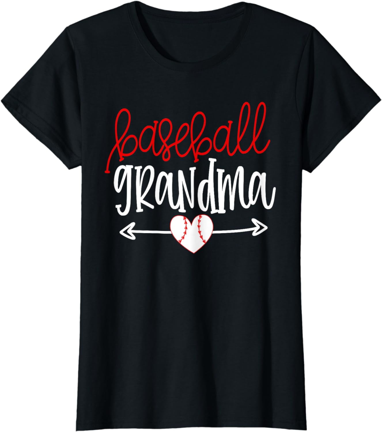 Baseball Grandma Shirt from Grandson Arrow Cute Heart Game T-Shirt ...