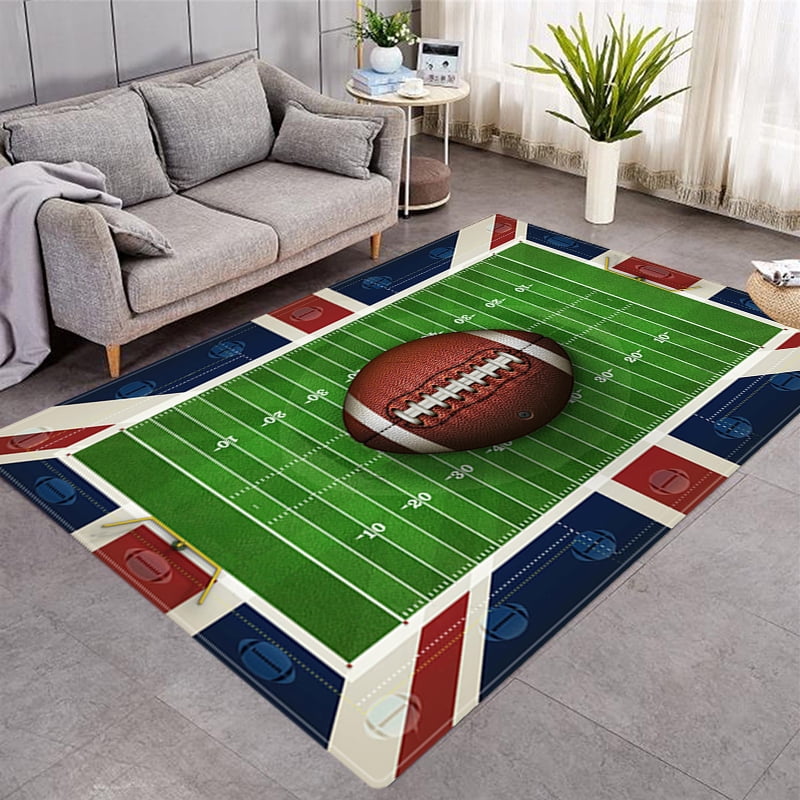Baseball Green Football Carpet Kids Bedroom Soccer Rug Parlor Living ...