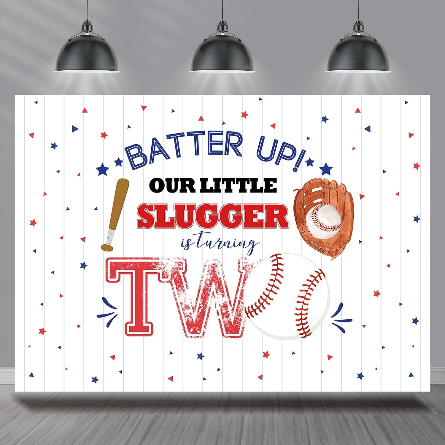 Baseball Happy 2nd Birthday Backdrop Rustic White Sports Kids Boys ...