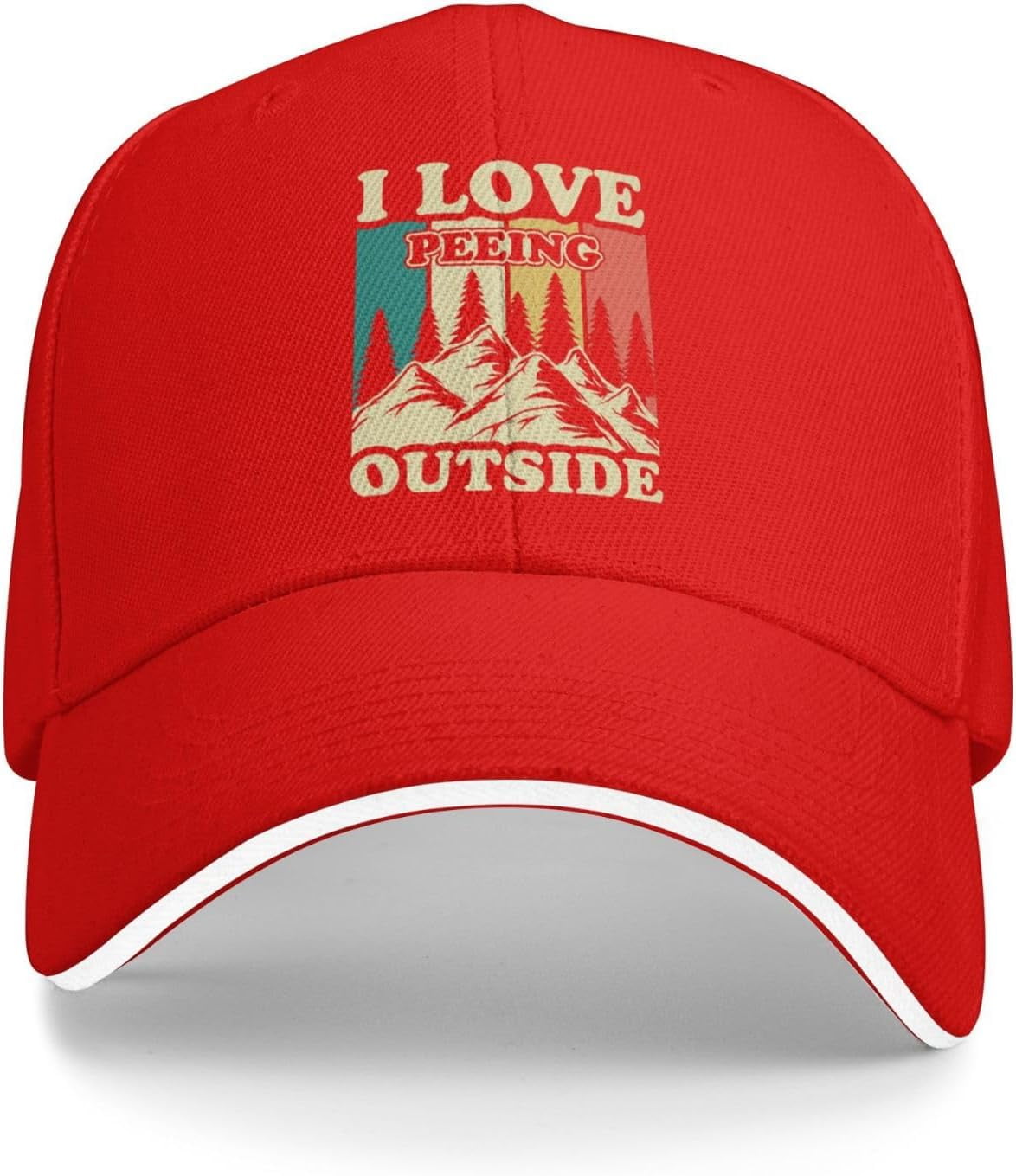 Baseball Hat Camping Hiking Lover Running Cap for Men I Love Peeing ...