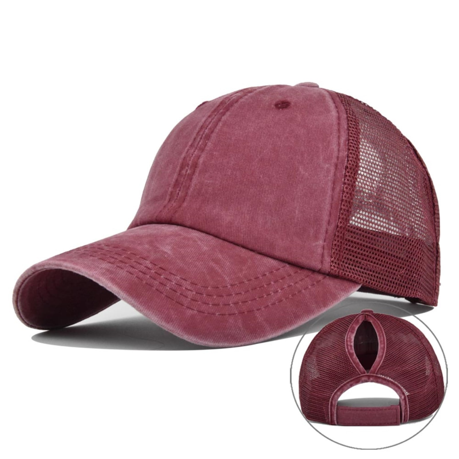 Baseball Hat Denim Retro Washed Old Destroyed Peaked Splicing Solid ...