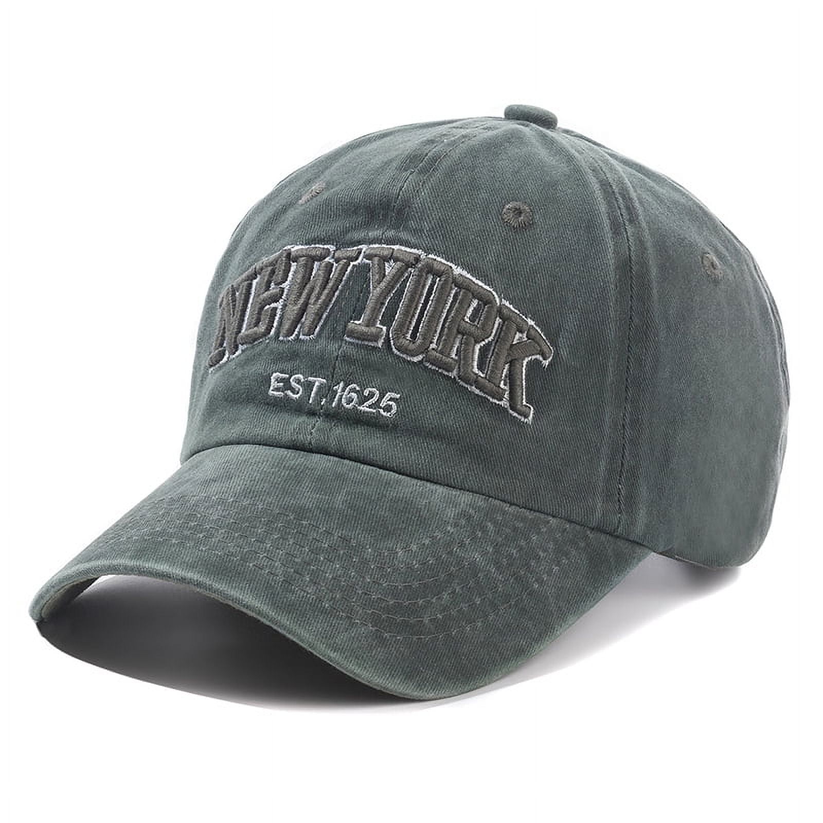 Baseball Hat New-York Distressed-Adjustable-Strapback - Washed Twill ...