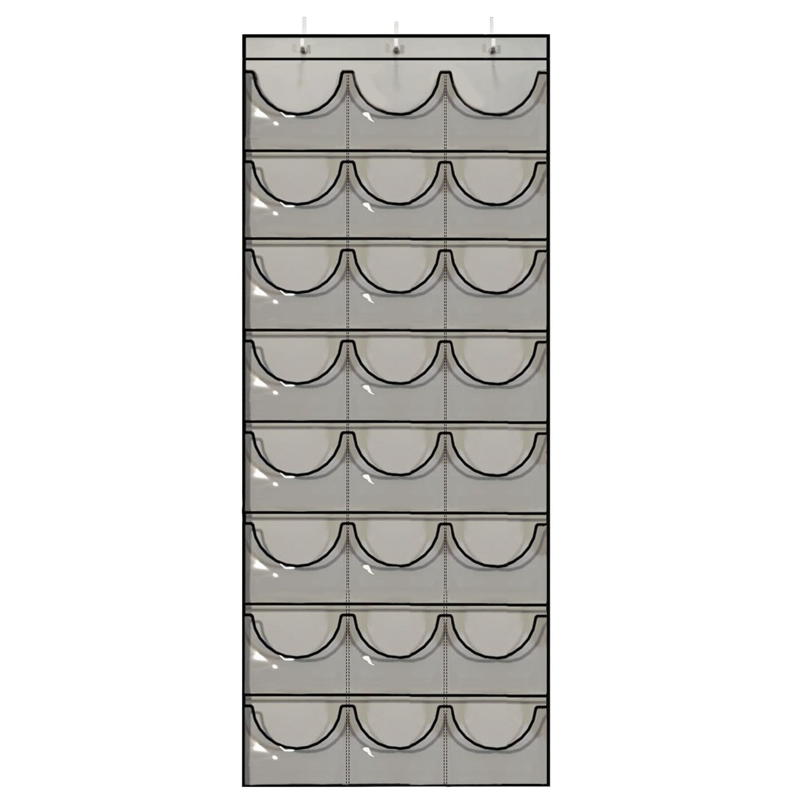 24 Clear Baseball Hat Rack with Over Door Hooks, Traditional Cap Hanger ...