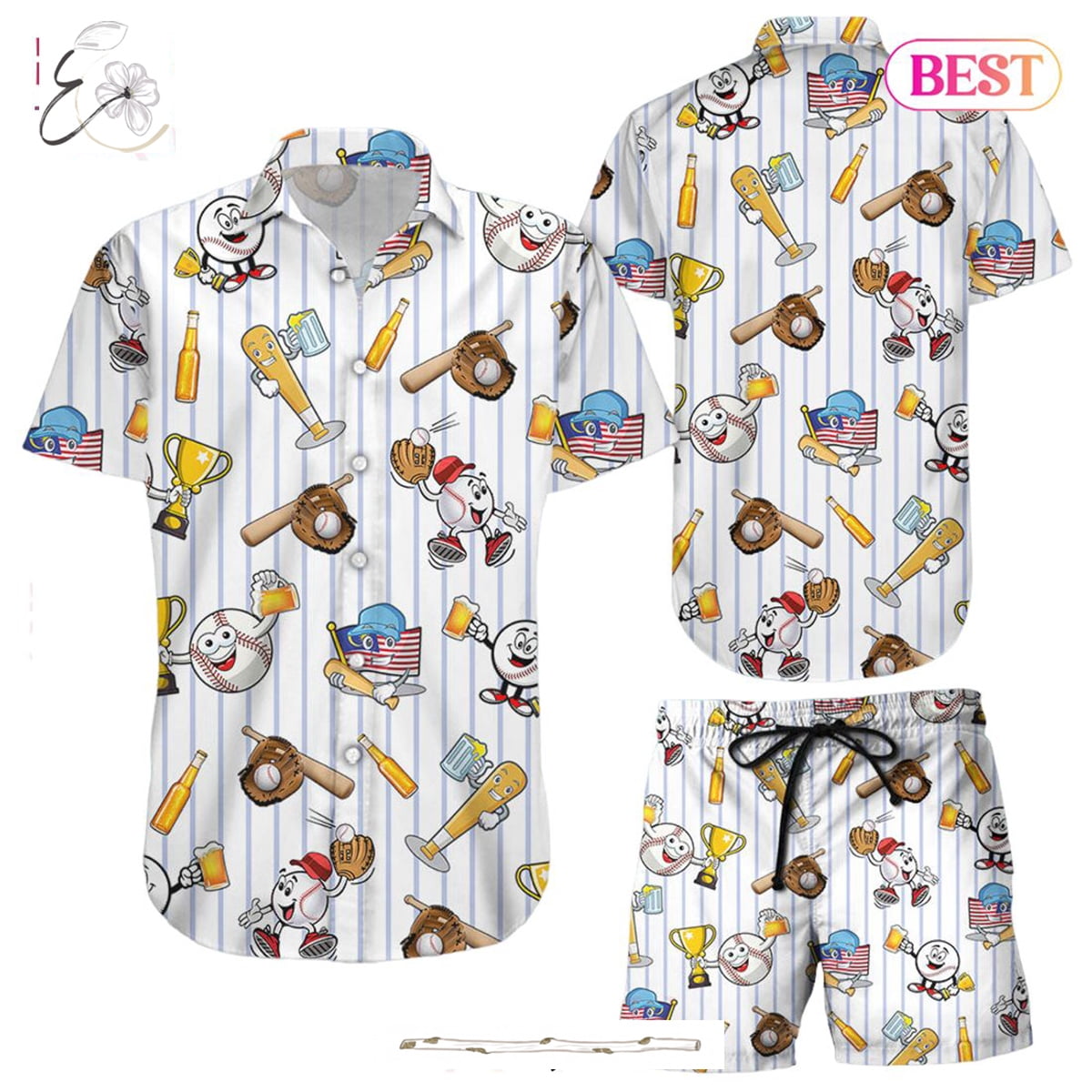 Baseball Hawaiian Shirt Baseball and Beer Aloha Hawaii Shirt Summer ...