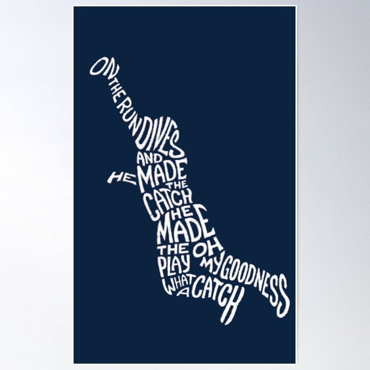 Baseball - He Made The Catch Poster Wall Art, Modern Wall Decor For ...