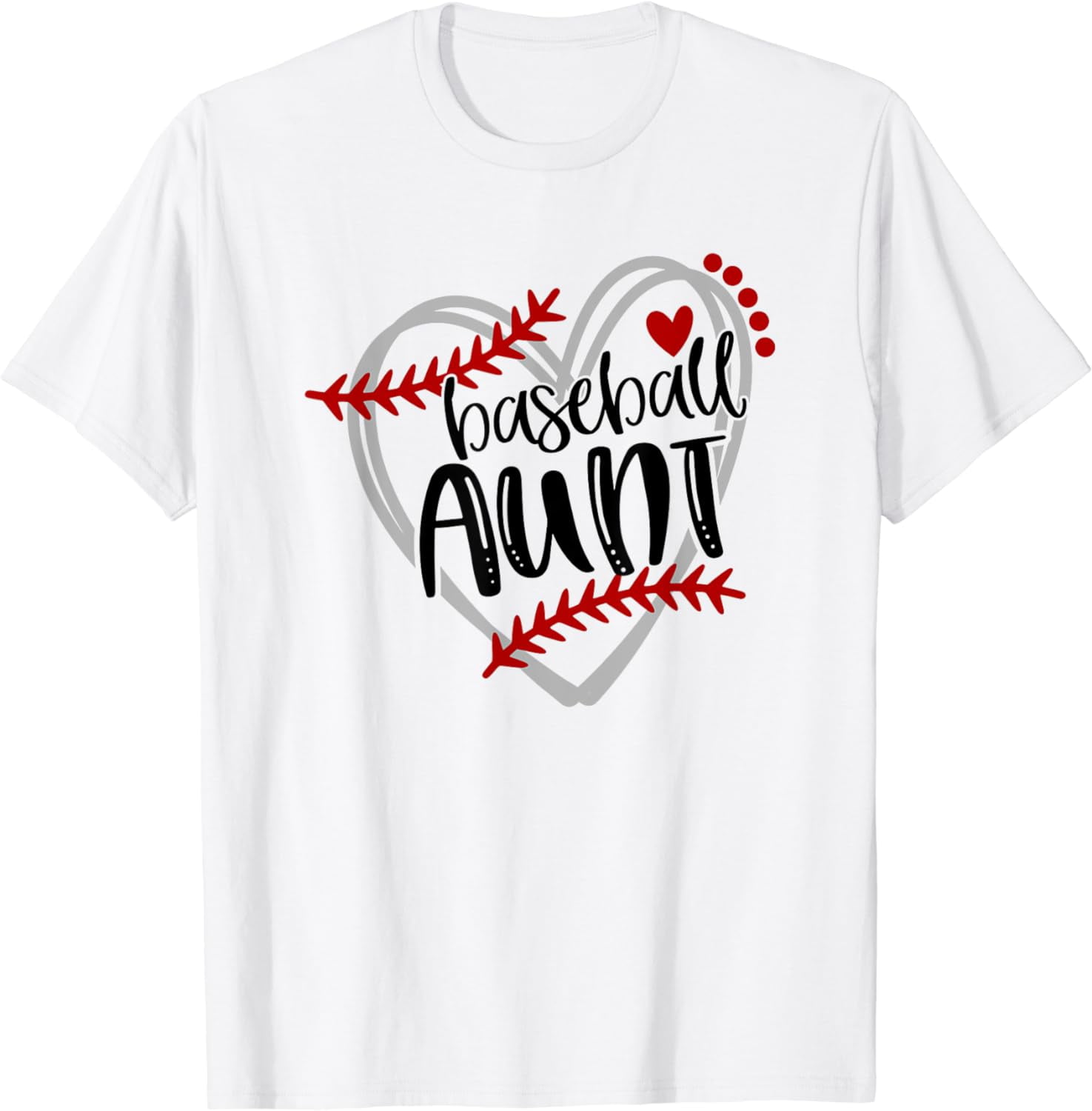Baseball Heart AUNT Shirt Auntie Tshirt Trendy T-Shirt - Walmart.com