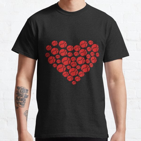 Baseball Heart Cute Mom Dad Men Women Softball Valentine'S T-shirt ...
