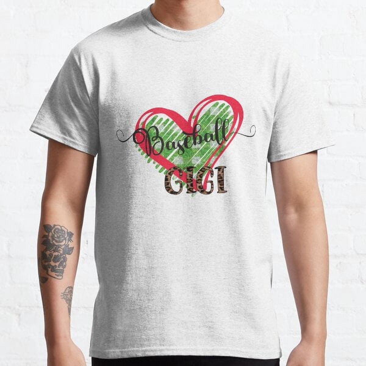 Baseball Heart Gigi Grandmother Team With Leopard Cheetah Classic T ...