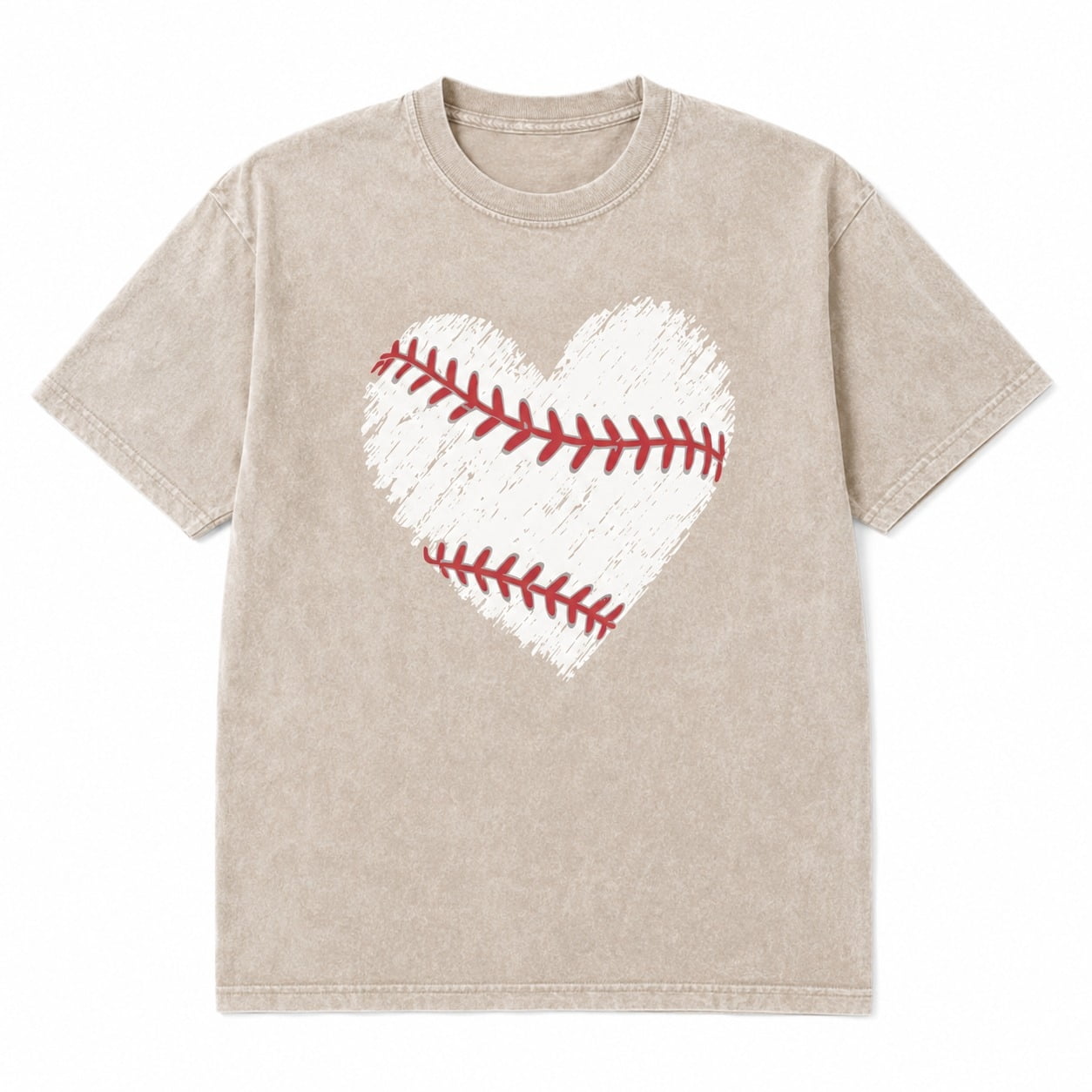 Baseball Heart Mineral Wash T-Shirt, Unisex Baseball Game Day Tee ...