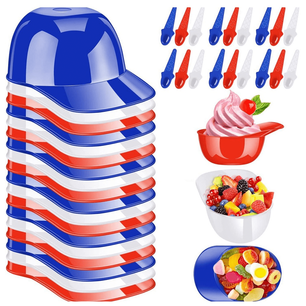 Baseball Helmet Ice Cream Snack Bowl 8 Oz Mini Cap Bowls Kids Chip ...
