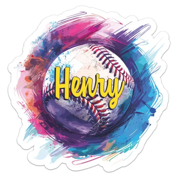 Baseball Henry Sticker Phone Decal Water Bottle Stickers Car Decals ...
