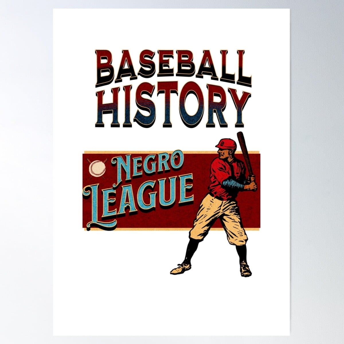 Baseball History Negro League Poster Wall Art, Modern Wall Decor For ...