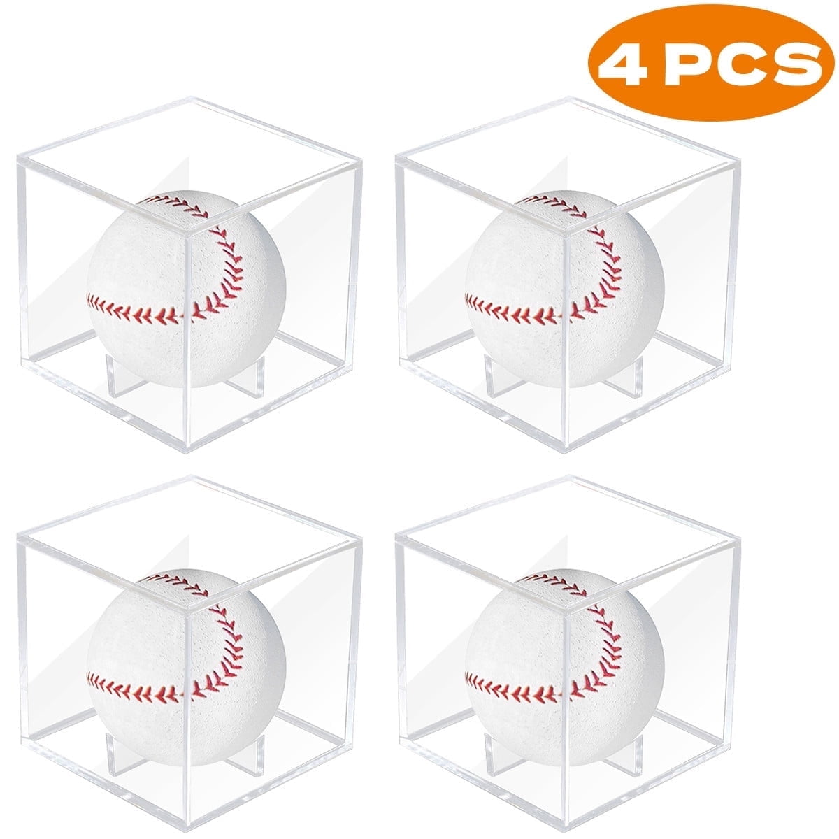 Baseball Display 8 Pack Case, UV Protected Acrylic Boxes Baseball Holder