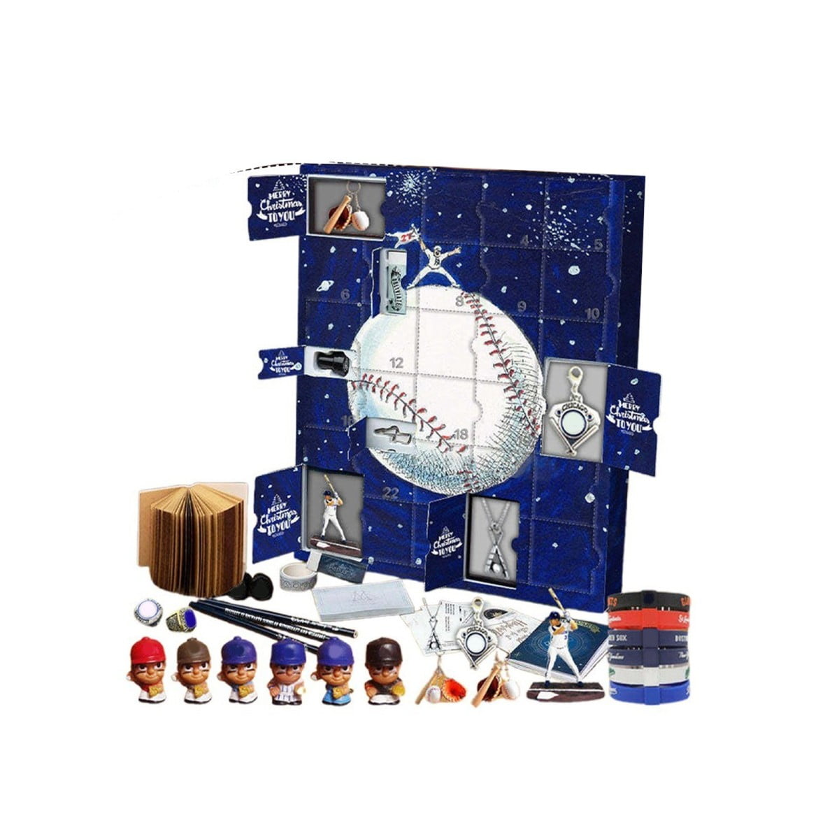 Baseball Holiday Countdown Set 24 Days Advent Calendar Blind Home ...